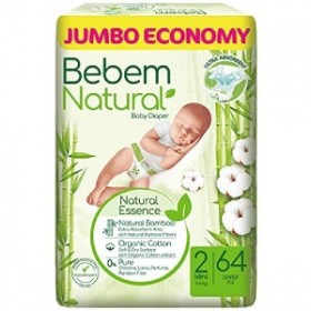 Bibim Junior Diapers Size 2 Natural, 6-3 kg, Pack of 64 Jumbo Pieces ...